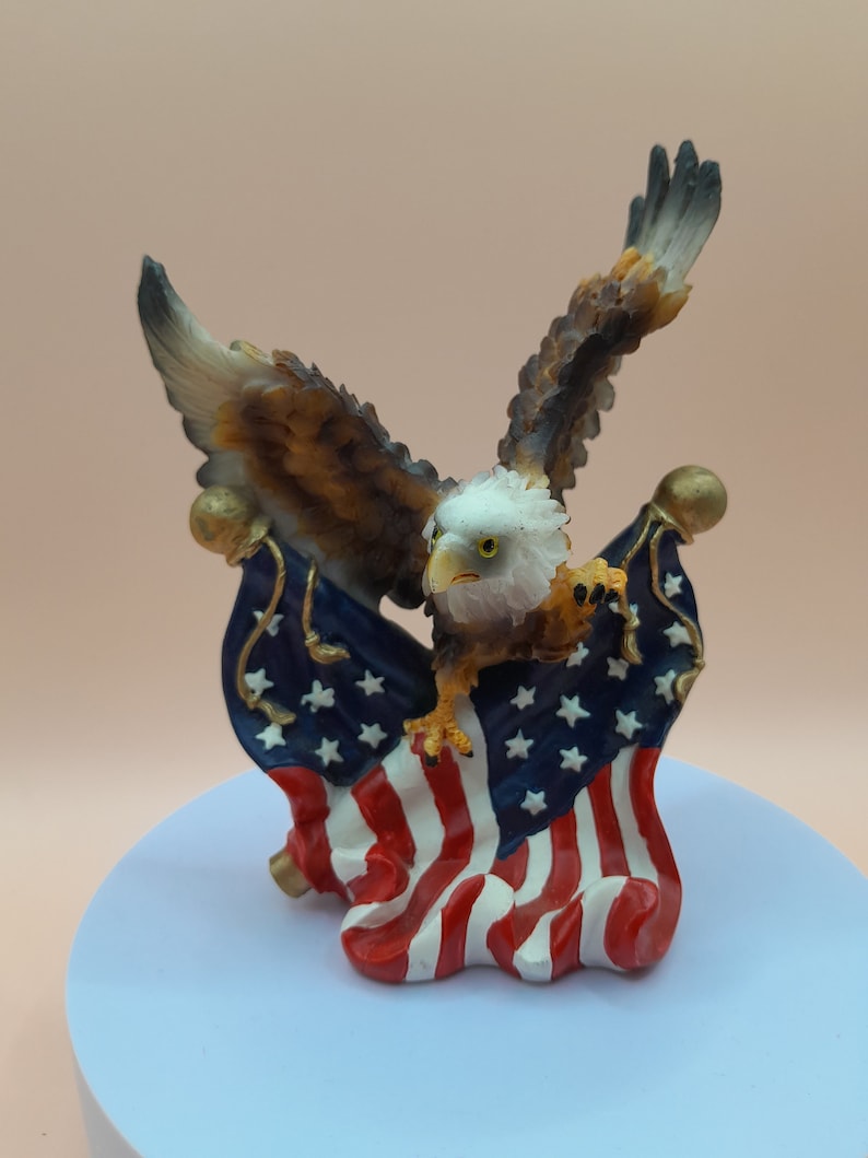 Eagle on United States Flag Figurine 13cm Tall - Etsy