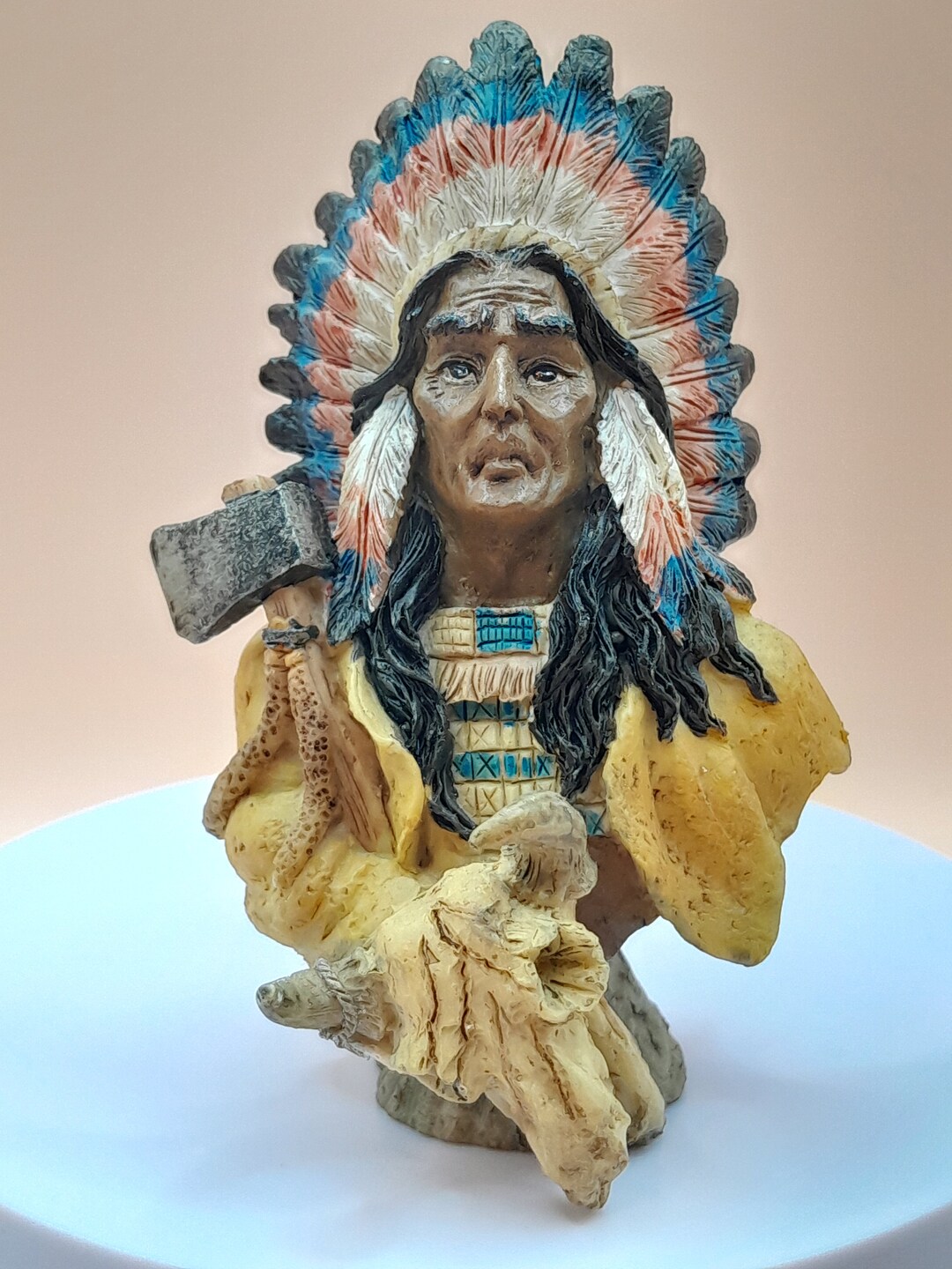 Native American Indian Chief Figurine 10cm Tall - Etsy