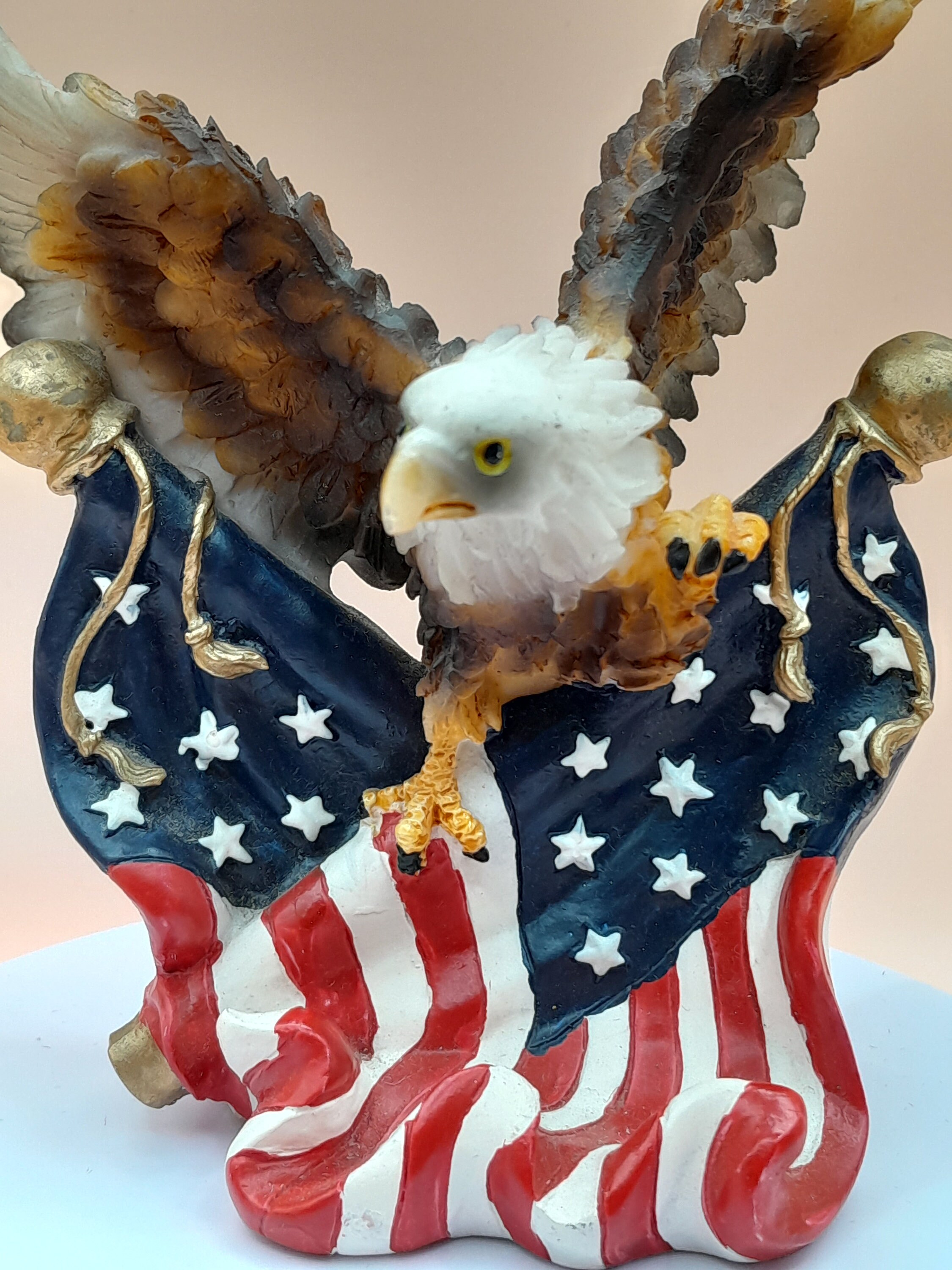 Eagle on United States Flag Figurine 13cm Tall - Etsy