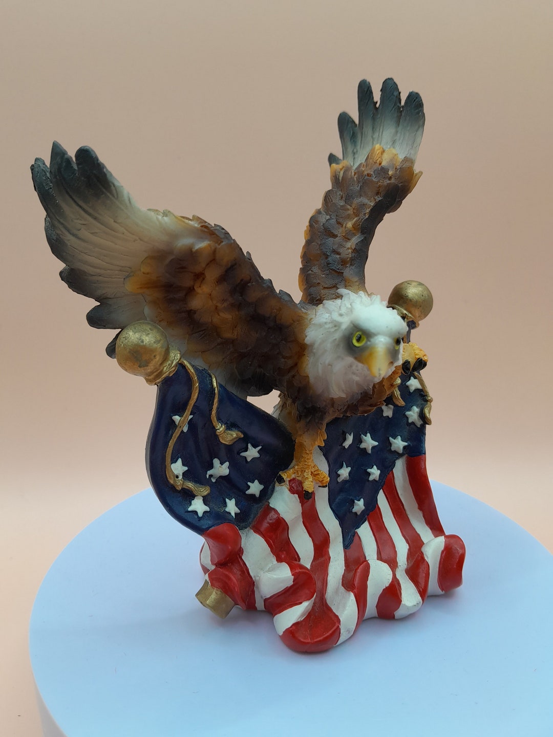 Eagle on United States Flag Figurine 13cm Tall - Etsy