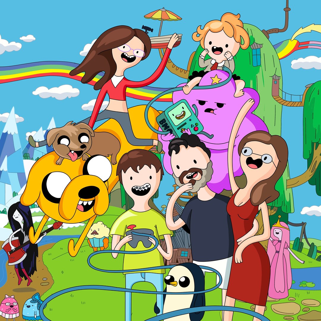 Adventure Time Style Original Portrait Adventure Time Custom Family ...