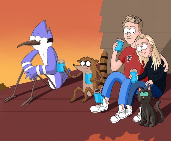 Regular Show Portrait Custom Family Portrait Custom Couple - Etsy