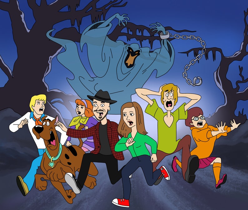 Custom Scooby Style Portraits Cartoon Caricature Drawing From - Etsy