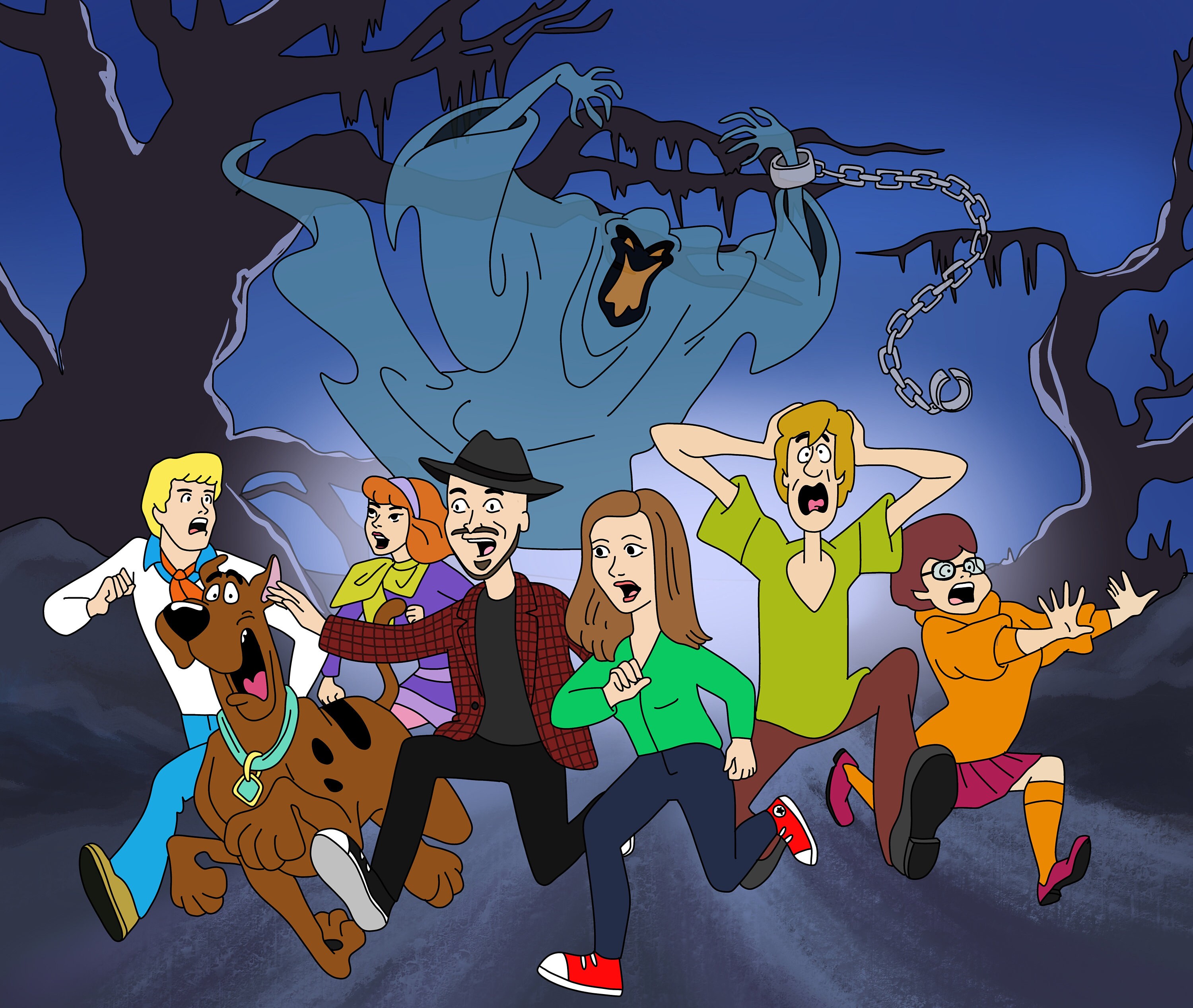 Custom Scooby Style Portraits Cartoon Caricature Drawing From - Etsy