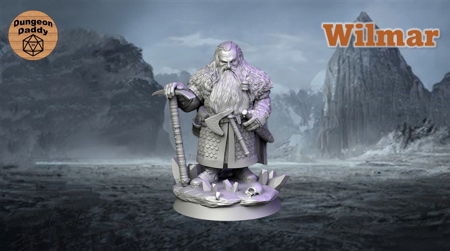 Dwarf Stone Master Wilmar Dnd Miniature 32mm Scale - Etsy
