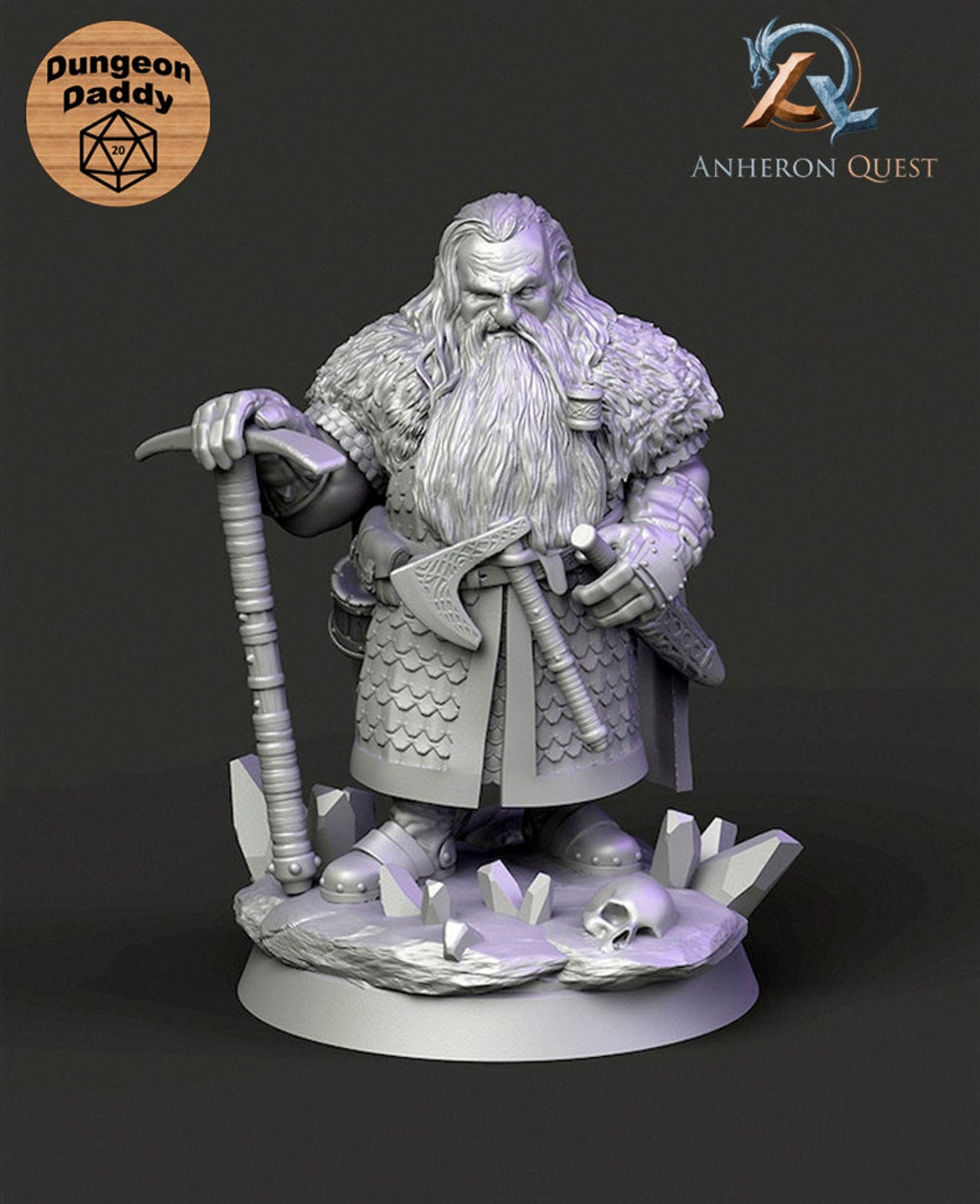 Dwarf Stone Master Wilmar Dnd Miniature 32mm Scale - Etsy