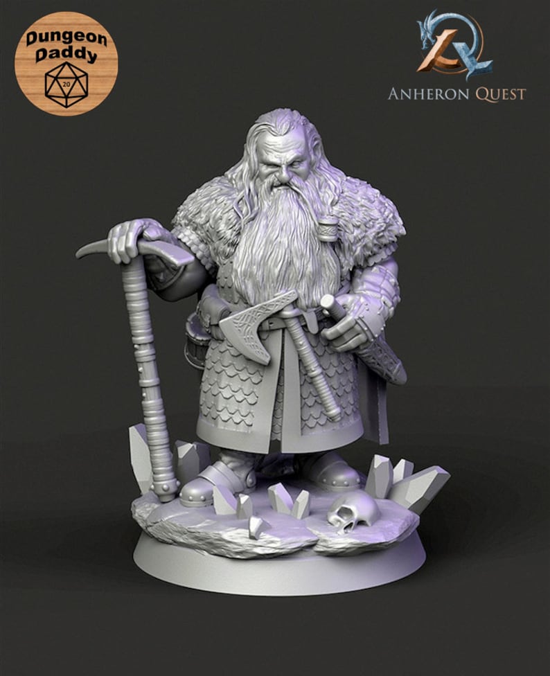 Dwarf Stone Master Wilmar Dnd Miniature 32mm Scale - Etsy