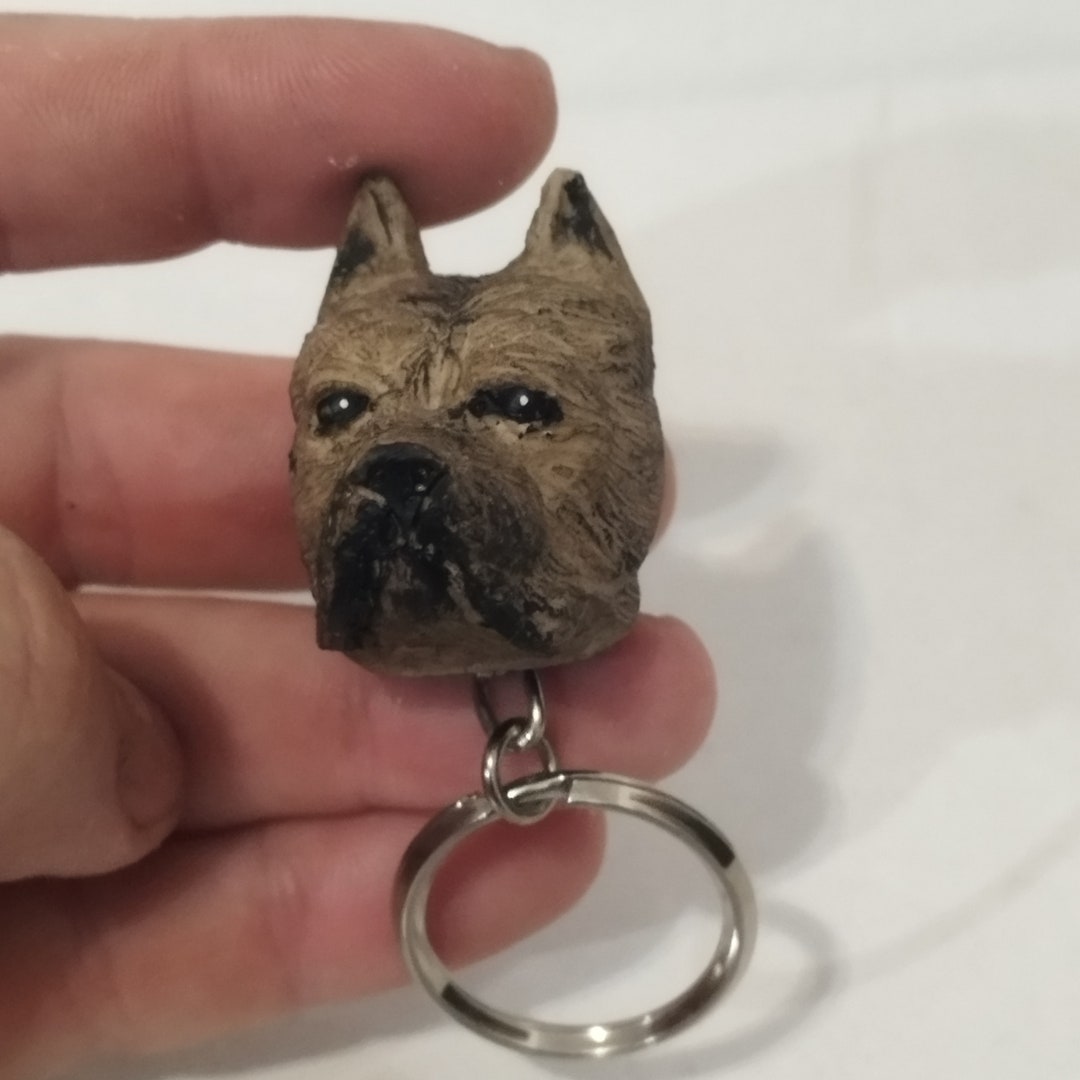 Pitbull Keychain Made of Resin, Hand-painted, Realistic - Etsy