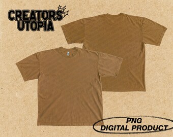Chocolate Mocha Brown Front Shirt, Los Angeles Apparel 1801GD Mockup ...
