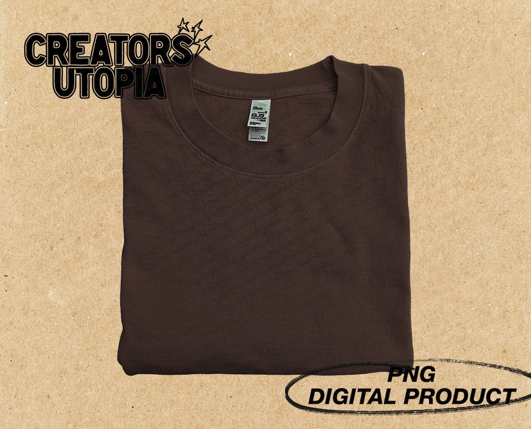 Chocolate Mocha Brown Folded Shirt, Los Angeles Apparel 1801GD Mockup ...