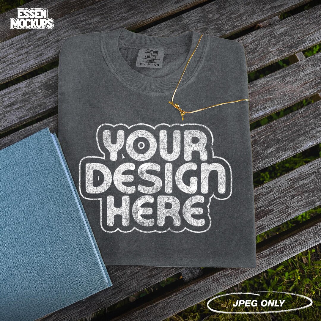 Comfort Colors 1717 T-shirt Mockup | Graphite | Blank T-shirt Mockup ...