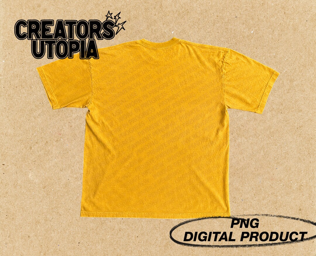 Gold Yellow Back Shirt, Los Angeles Apparel 1801GD Mockup, Bundle of ...