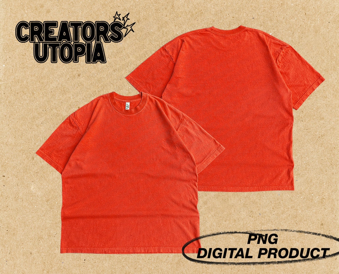 Orange Front and Back Shirt, Los Angeles Apparel 1801GD Mockup, Bundle ...