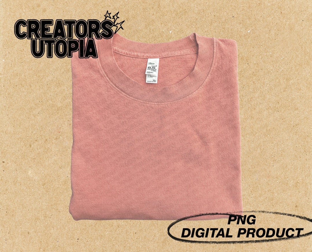 Coral Light Pink Salmon Folded Shirt, Los Angeles Apparel 1801GD Mockup ...