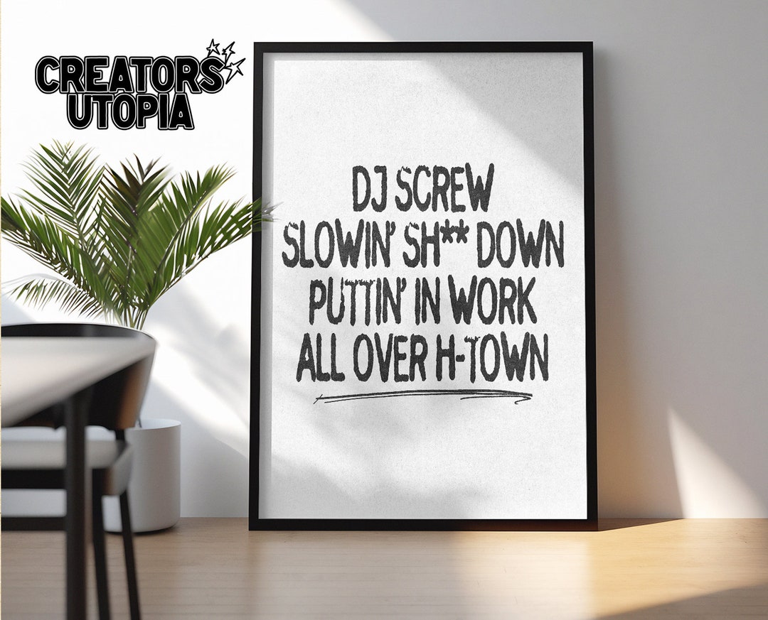 DJ Screw Art Print, Houston Wall Art, Texas Wall Art, Houston Hip Hop ...