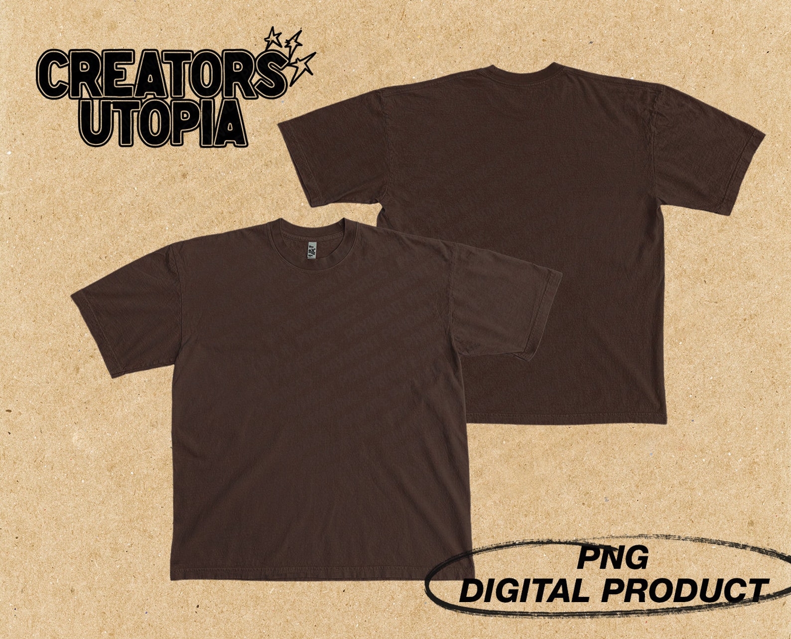 Chocolate Mocha Front and Back Shirt, Los Angeles Apparel 1801GD Mockup ...