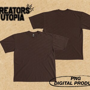 Chocolate Mocha Front and Back Shirt, Los Angeles Apparel 1801GD Mockup ...