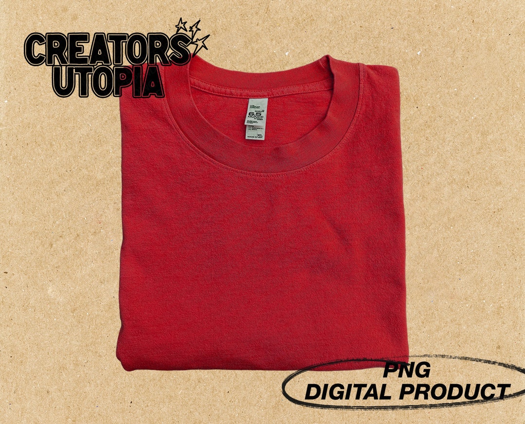 Dark Red Folded Shirt, Los Angeles Apparel 1801GD Mockup, Bundle Tee ...