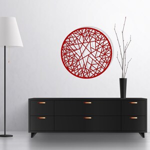 Modern Circular Metal Wall Art, Geometric Black Wall Sculpture ...