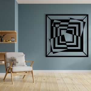 Metal Optical Illusion Decor Metal Wall Art Optical İllusion Wall Art ...