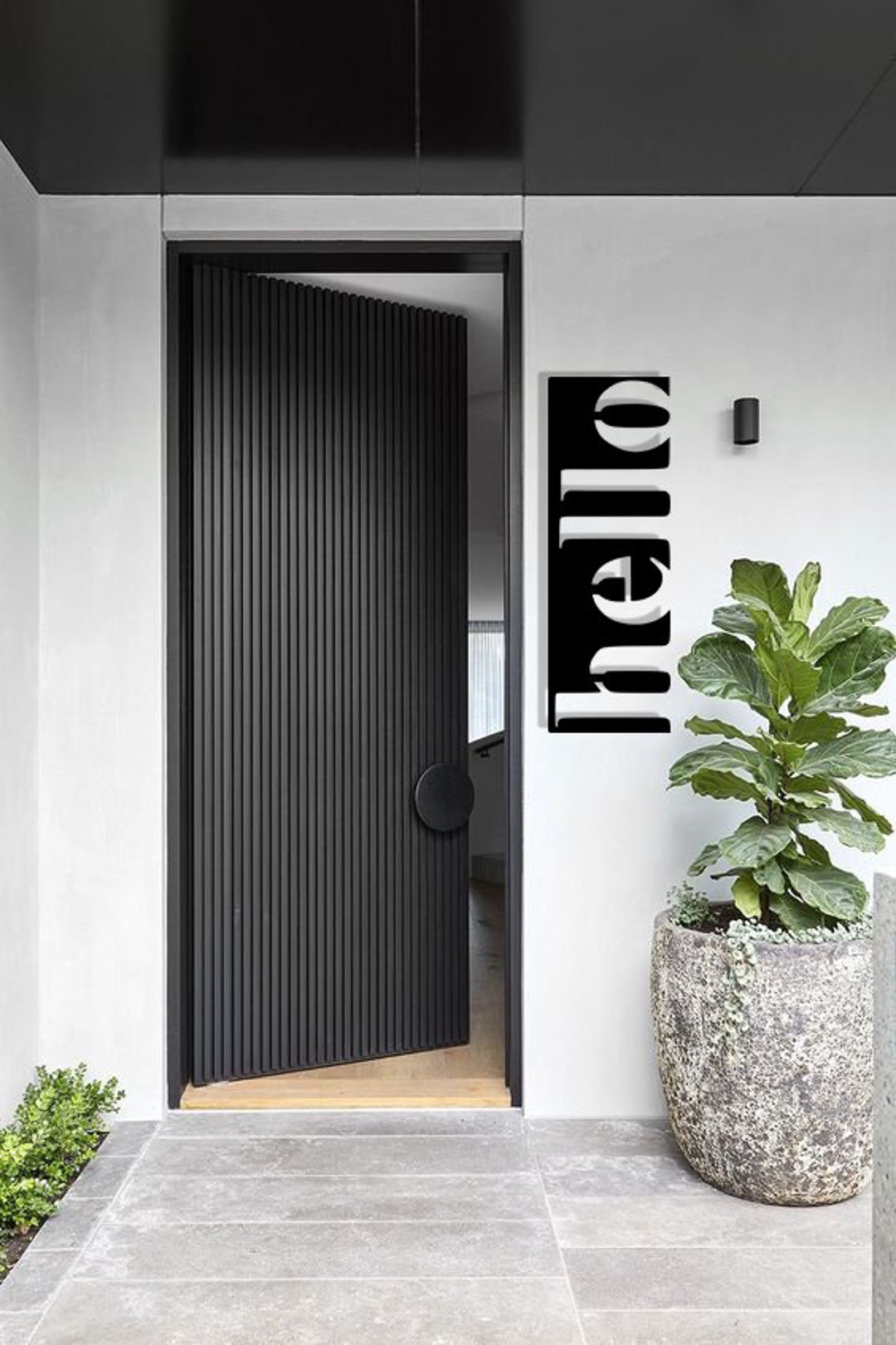 Metal Hello Sign, Metal Wall Decor, Hello Sign, Front Door Decor, Front ...