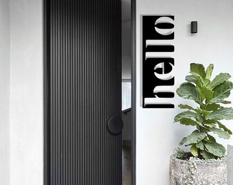 Metal Hello Front Door Sign, Front Porch Decor, Hello Porch Sign, Metal ...