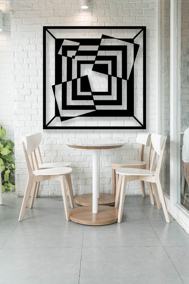 Metal Optical Illusion Decor Metal Wall Art Optical İllusion Wall Art ...