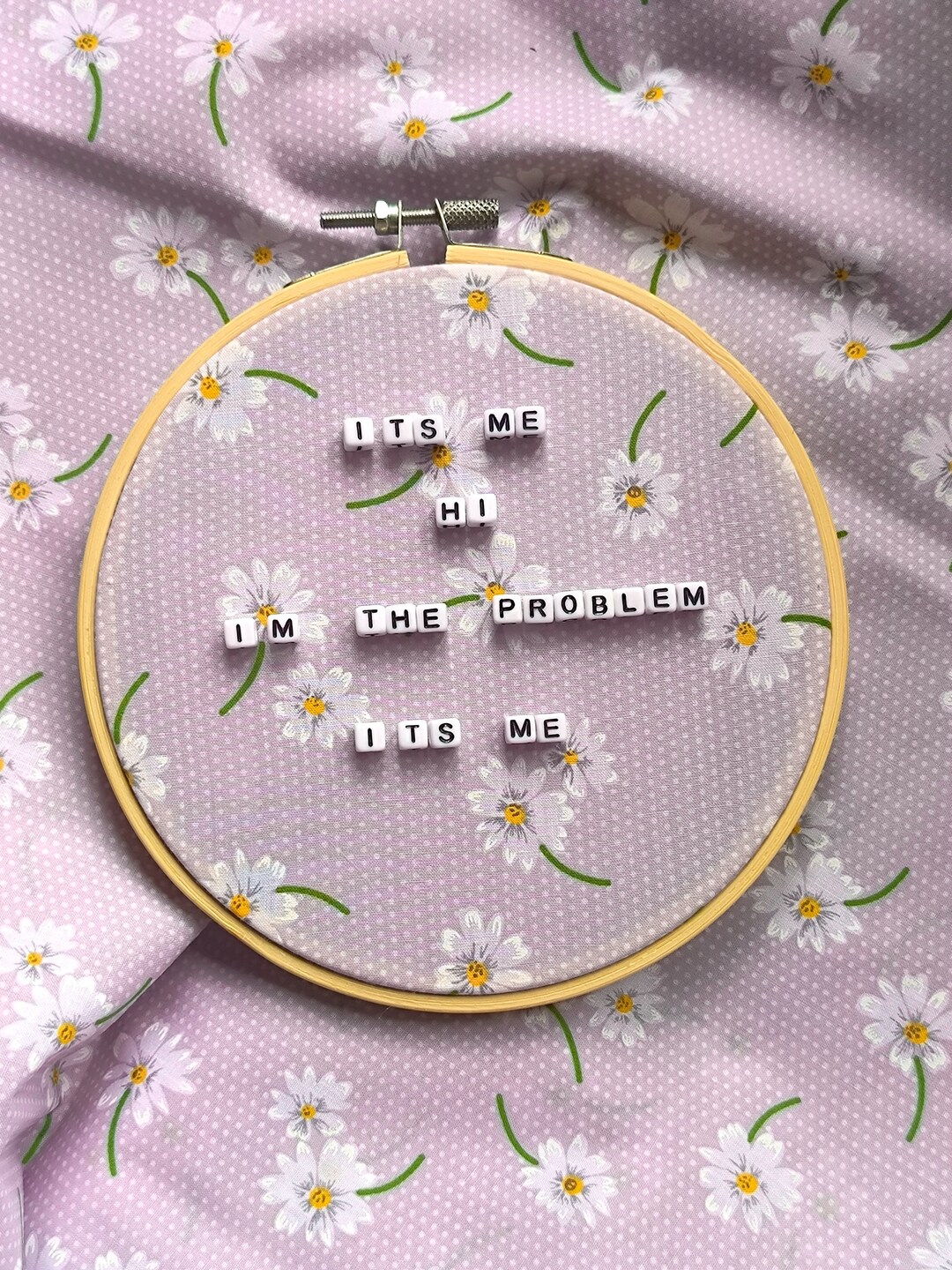 6 Completed Finished Readymade Modern Embroidery Hoop Wall Art it's Me ...
