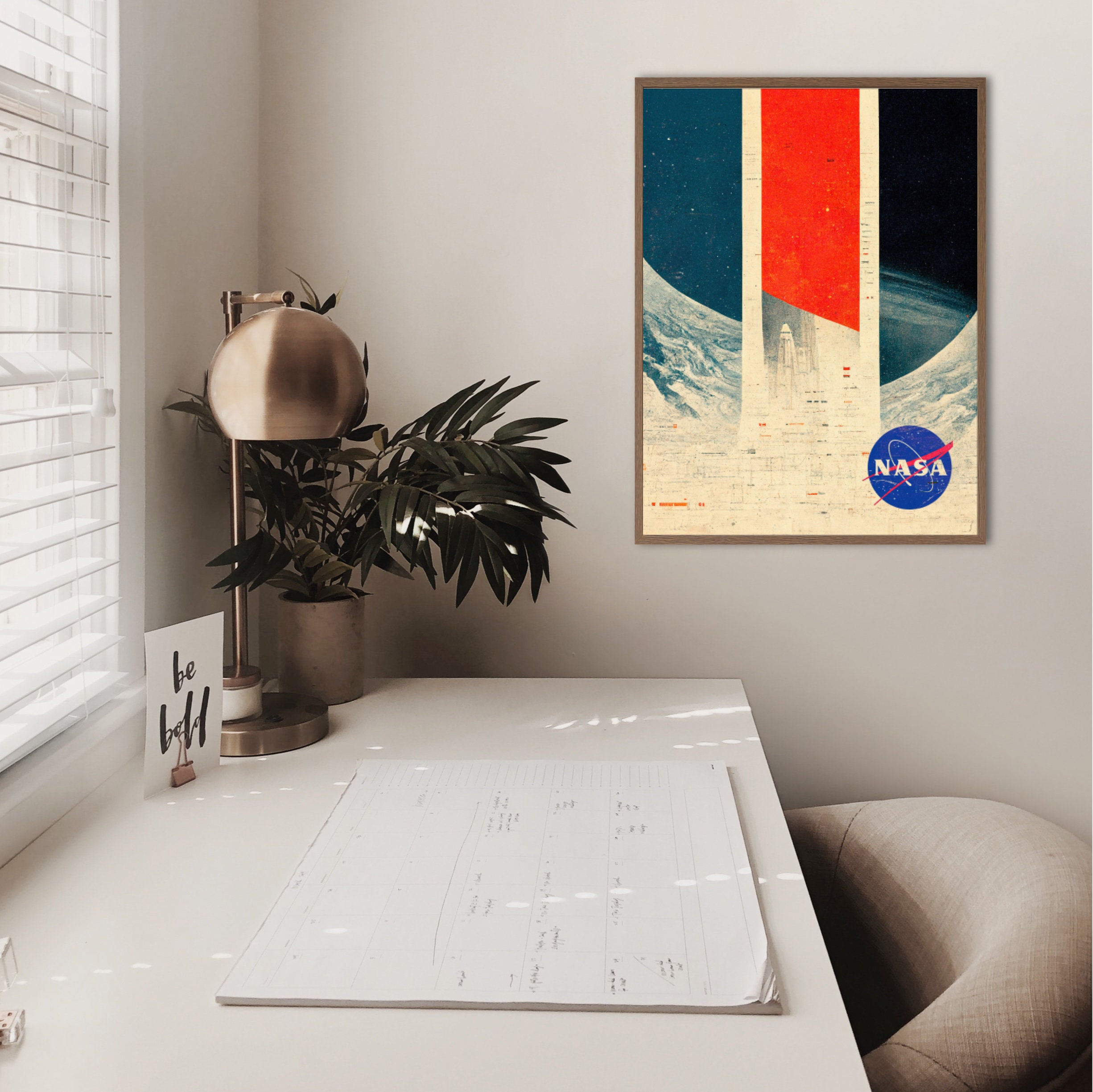 NASA Mid Century Modern Print NASA Wall Art Space Wall Art - Etsy
