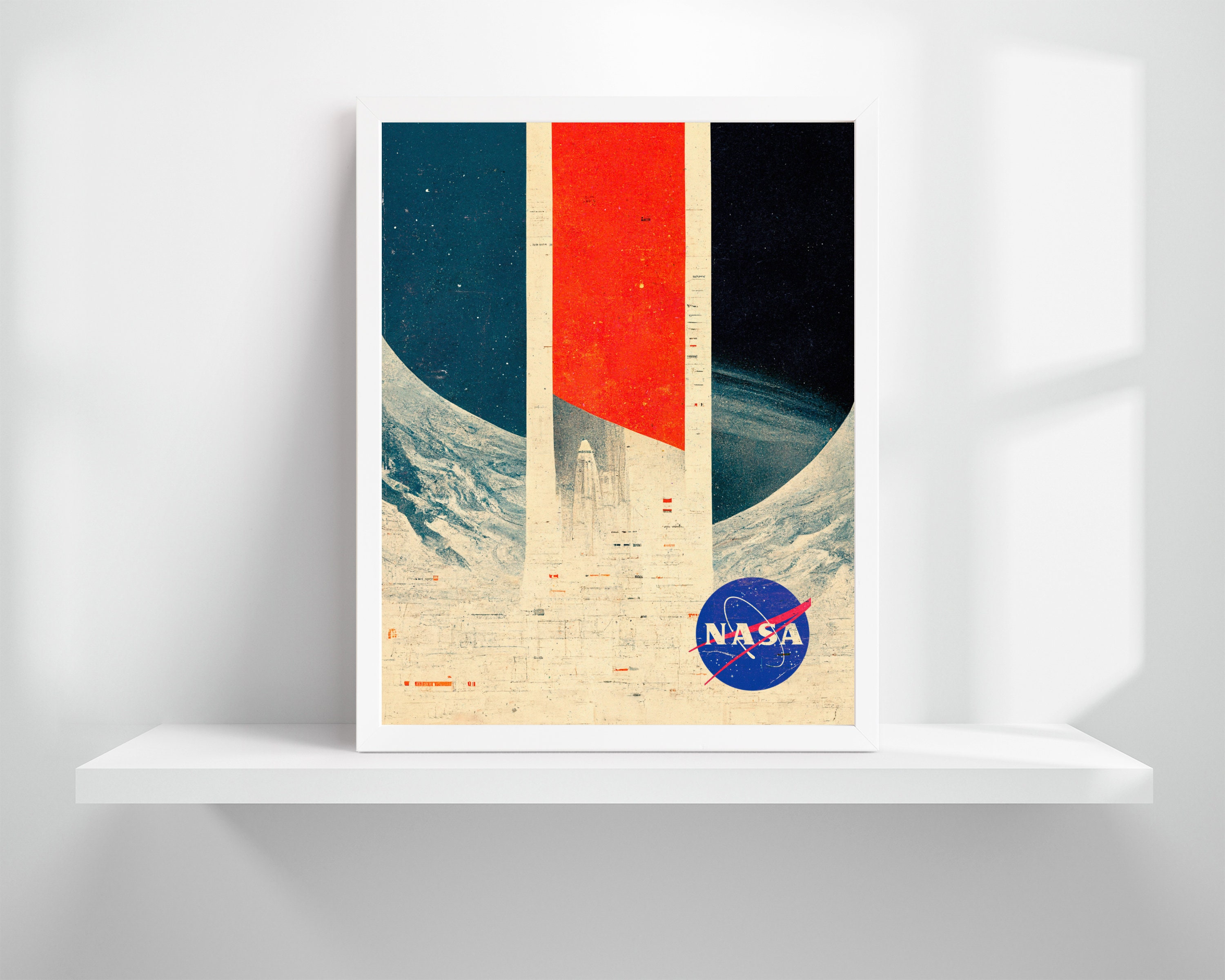 NASA Mid Century Modern Print NASA Wall Art Space Wall Art - Etsy