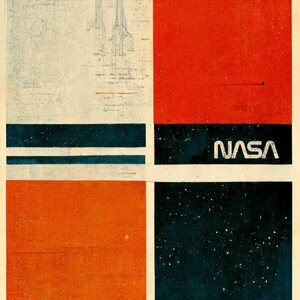 3 NASA Mid Century Modern Abstract Art Prints, NASA Wall Art, Space ...
