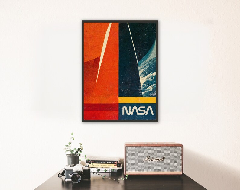 NASA Mid Century Modern Print NASA Wall Art Space Wall Art - Etsy