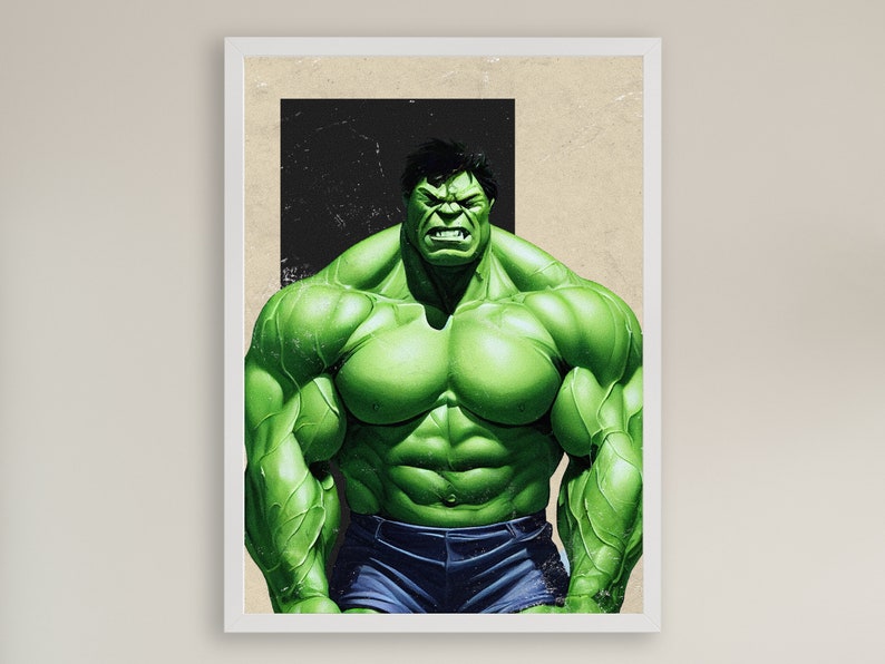 The Hulk Art Print: Mid Century Modern Avengers Poster - Etsy