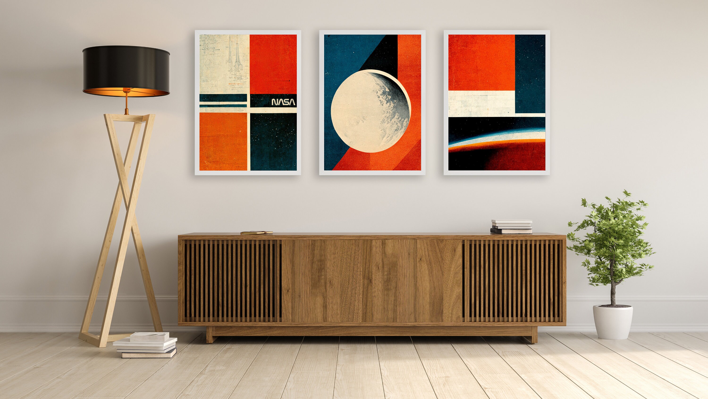 NASA Mid Century Modern Print, NASA Wall Art, Space Wall Art - Etsy