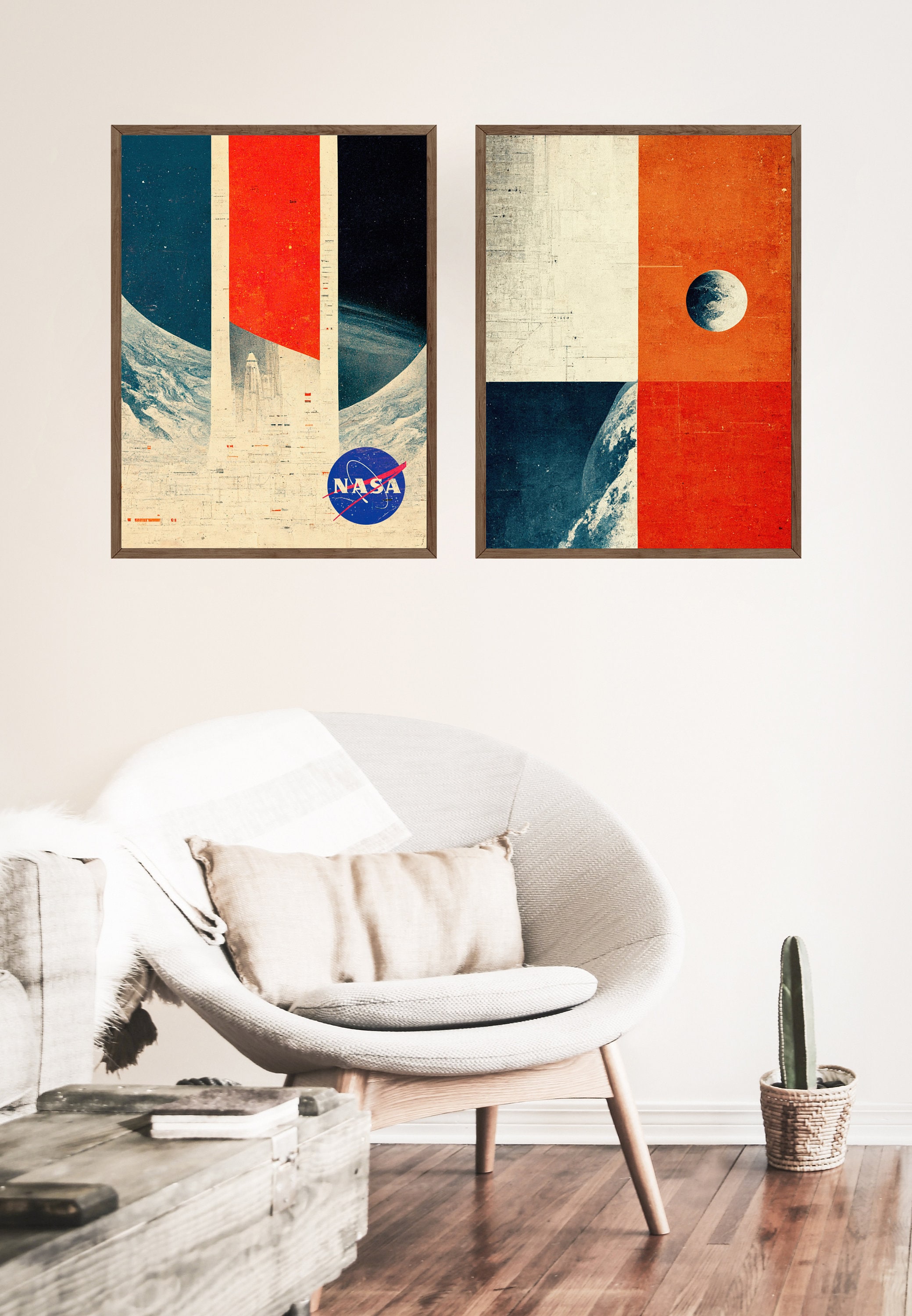 NASA Mid Century Modern Print NASA Wall Art Space Wall Art - Etsy