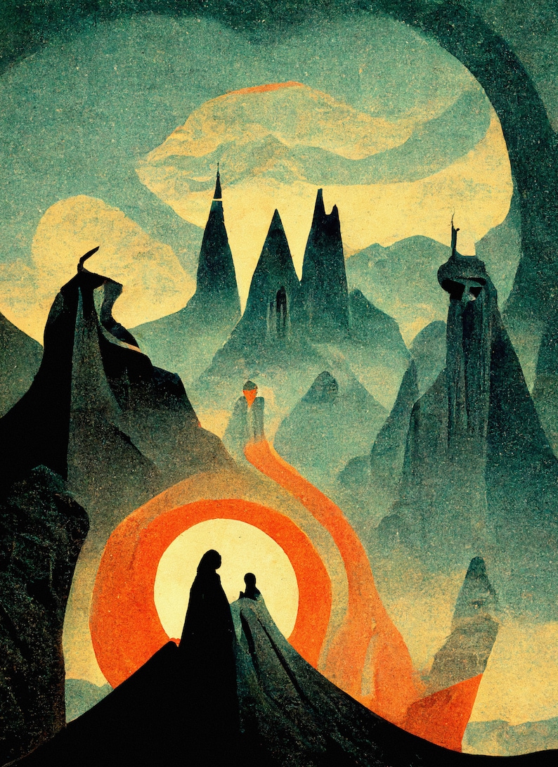 3 Lord of the Rings Inspired Mid Century Modern Art Prints - Etsy