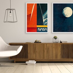 NASA Mid-century Modern Art Print: Abstract Space Wall Decor - Etsy