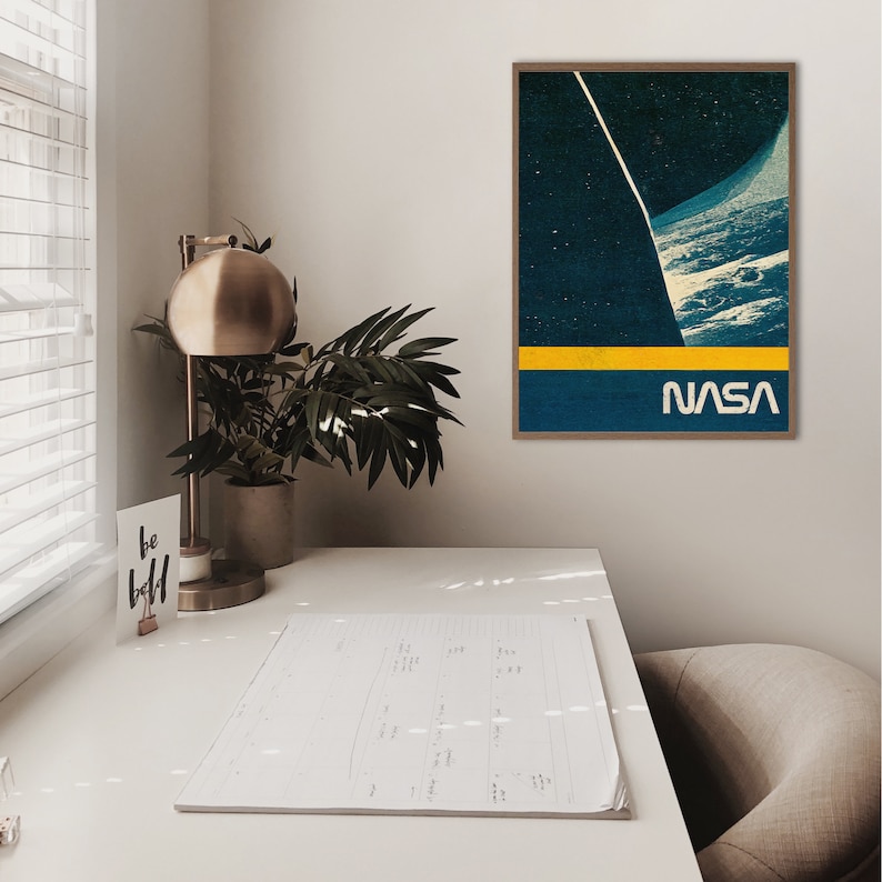 NASA Mid Century Modern Print NASA Wall Art Space Wall Art - Etsy