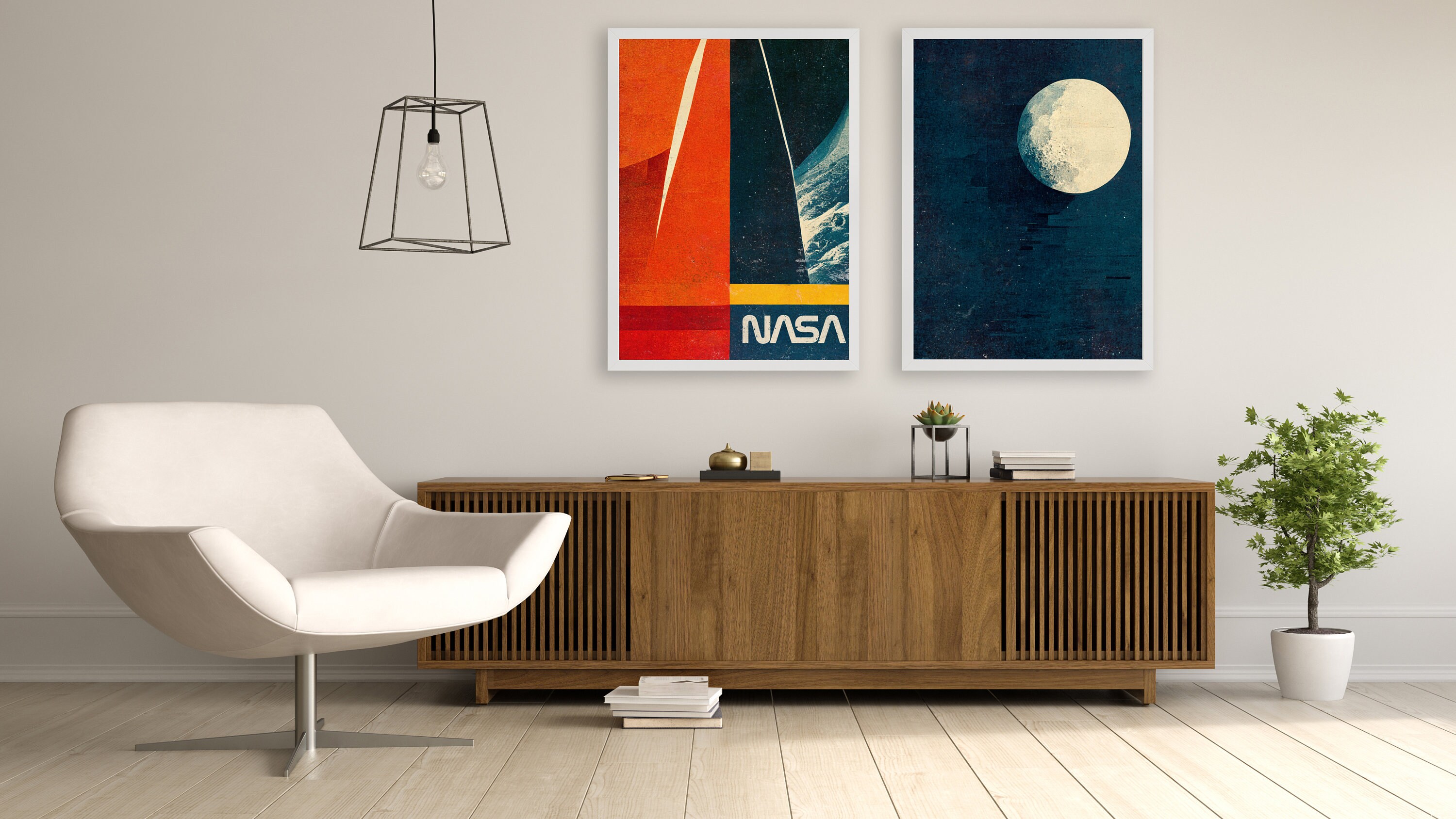 NASA Mid Century Modern Print NASA Wall Art Space Wall Art - Etsy