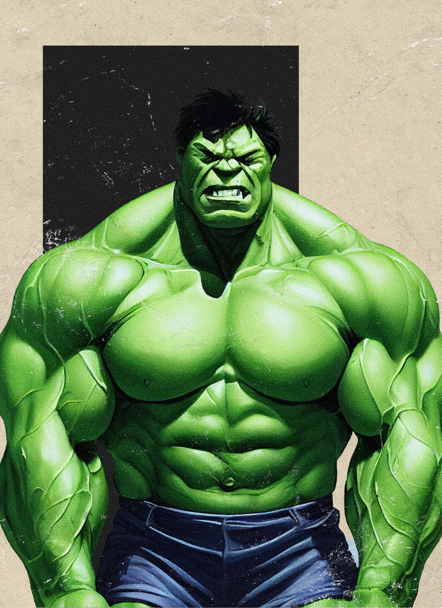 The Hulk Inspired Mid Century Modern Wall Art, Hulk Print, Hulk Poster ...