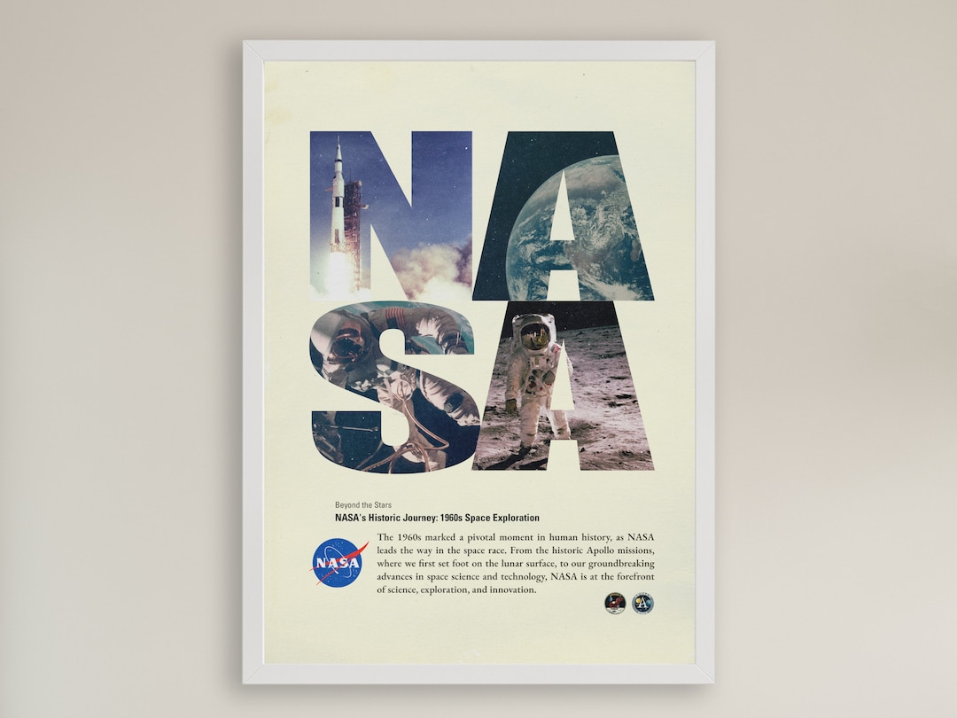 NASA Mid Century Modern 1960's Print, NASA Wall Art, Space Wall Art ...