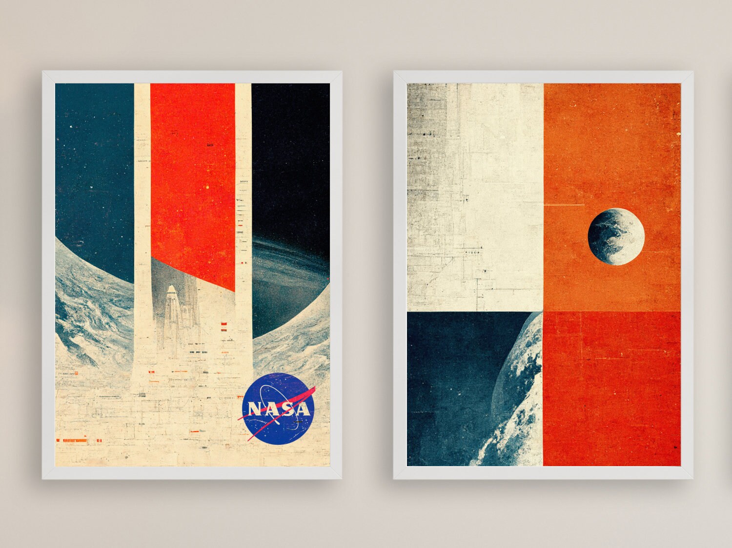 NASA Mid Century Modern Print NASA Wall Art Space Wall Art - Etsy