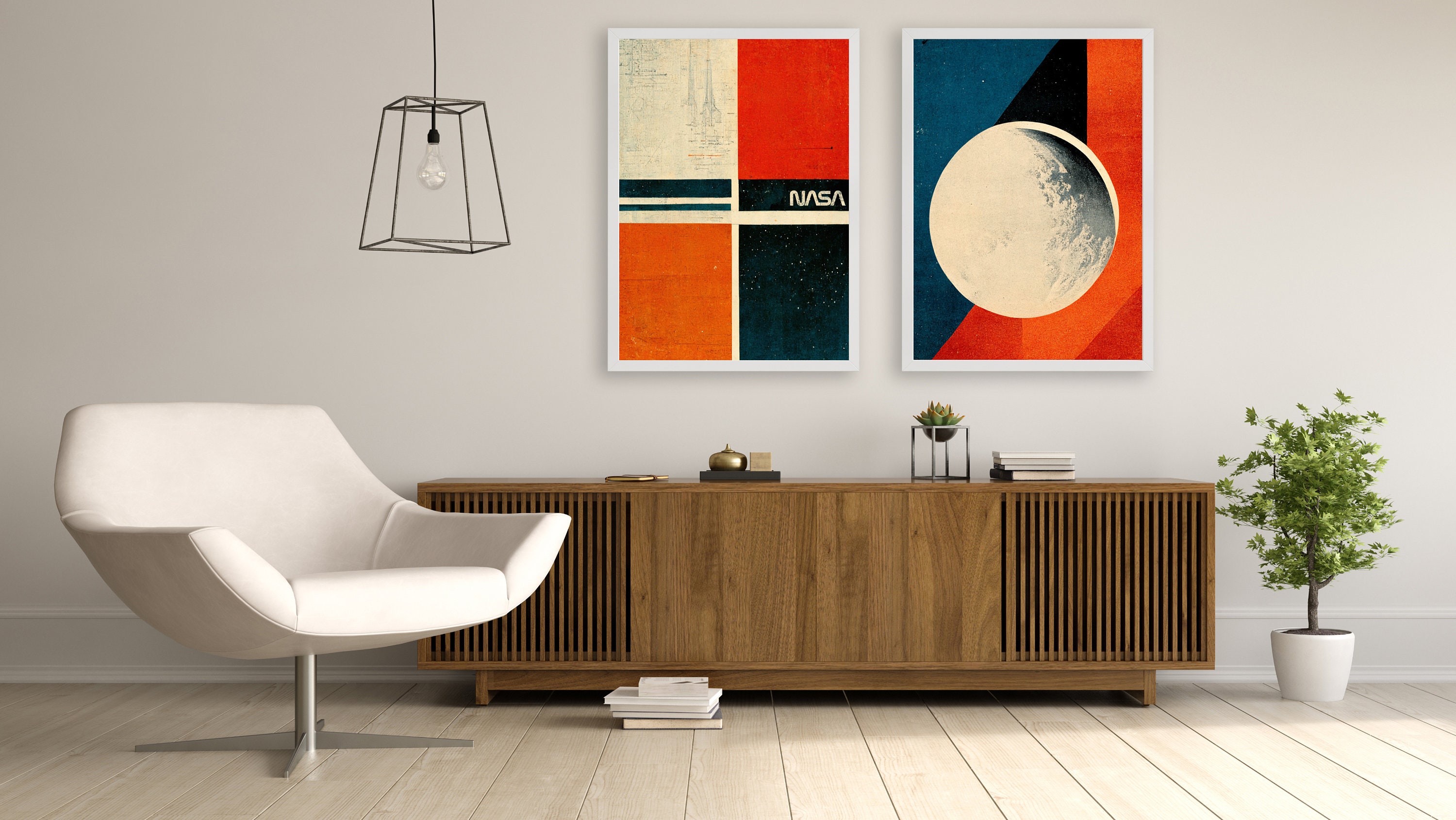 NASA Mid Century Modern Print, NASA Wall Art, Space Wall Art - Etsy