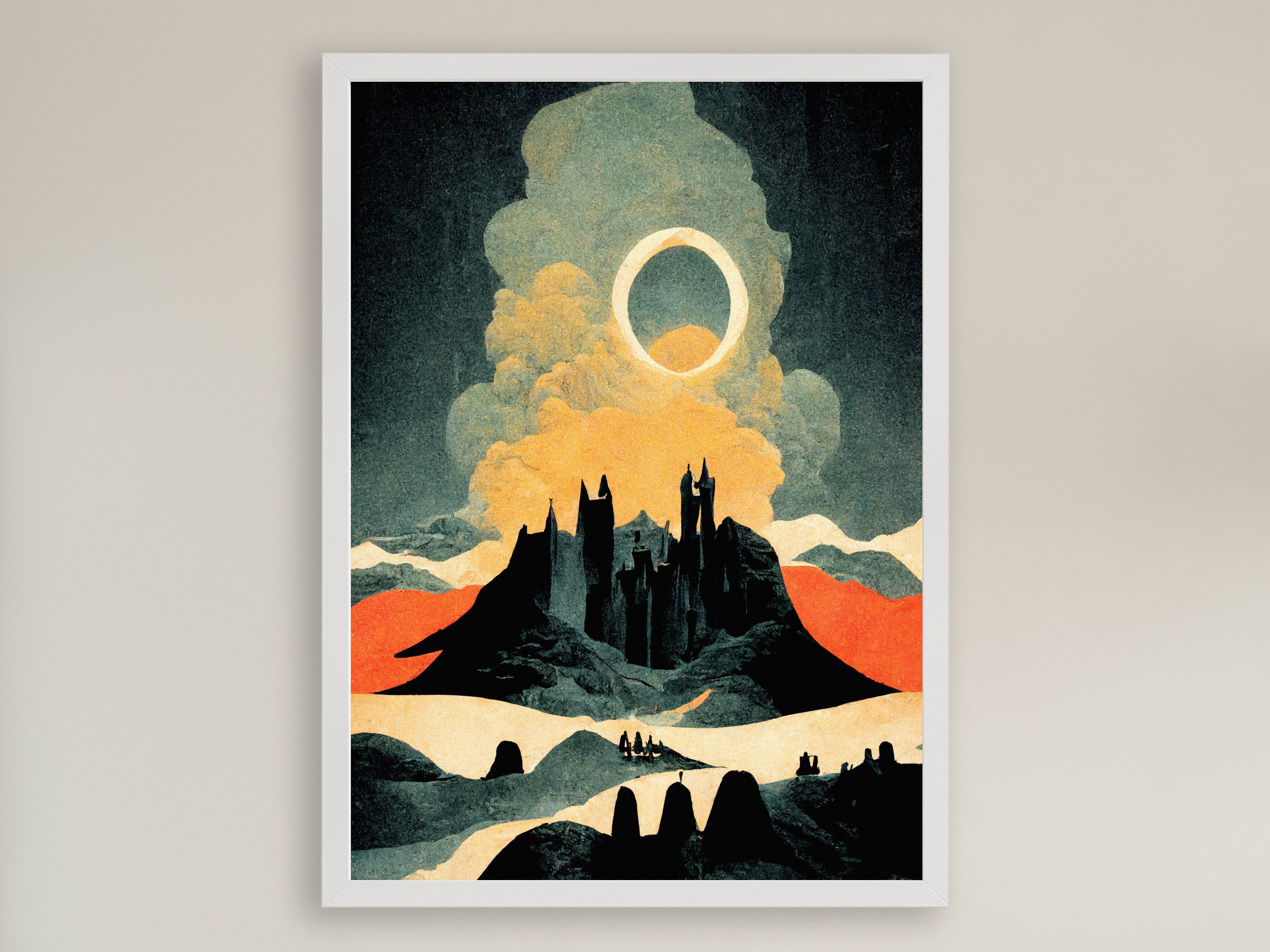 Lord of the Rings Inspired Mid Century Modern Art Prints Wall Art, the ...