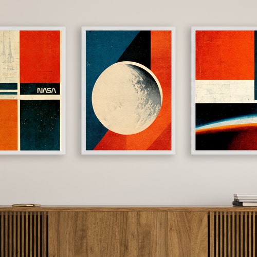 3 NASA Mid Century Modern Abstract Art Prints NASA Wall Art - Etsy