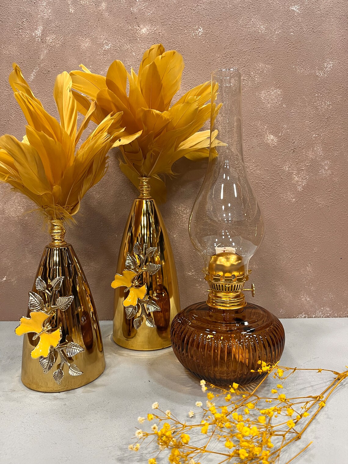 Big Vintage Handcrafted Oil Lamp Unique Home Decor Antique Oil Lamp New ...