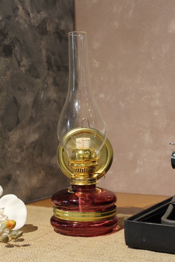 Classic Red Color Big Vintage Handcrafted Oil Lamp Unique Home - Etsy