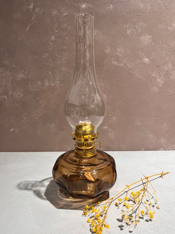 Rare Oil Lamps Oil Lamp Rustic, Purple Glass Kerosene Lamp, Wall