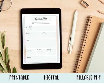 Printable Lesson Plan Planner - Etsy