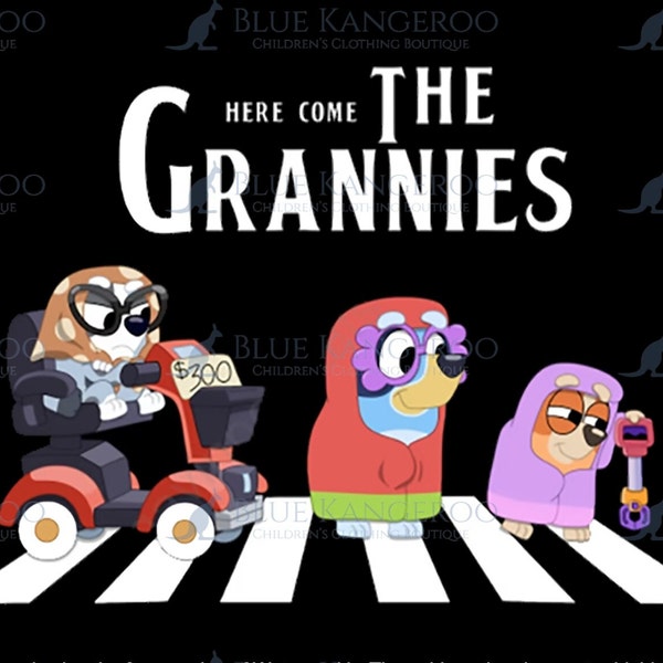 Bluey Here Come the Grannies Png - Etsy
